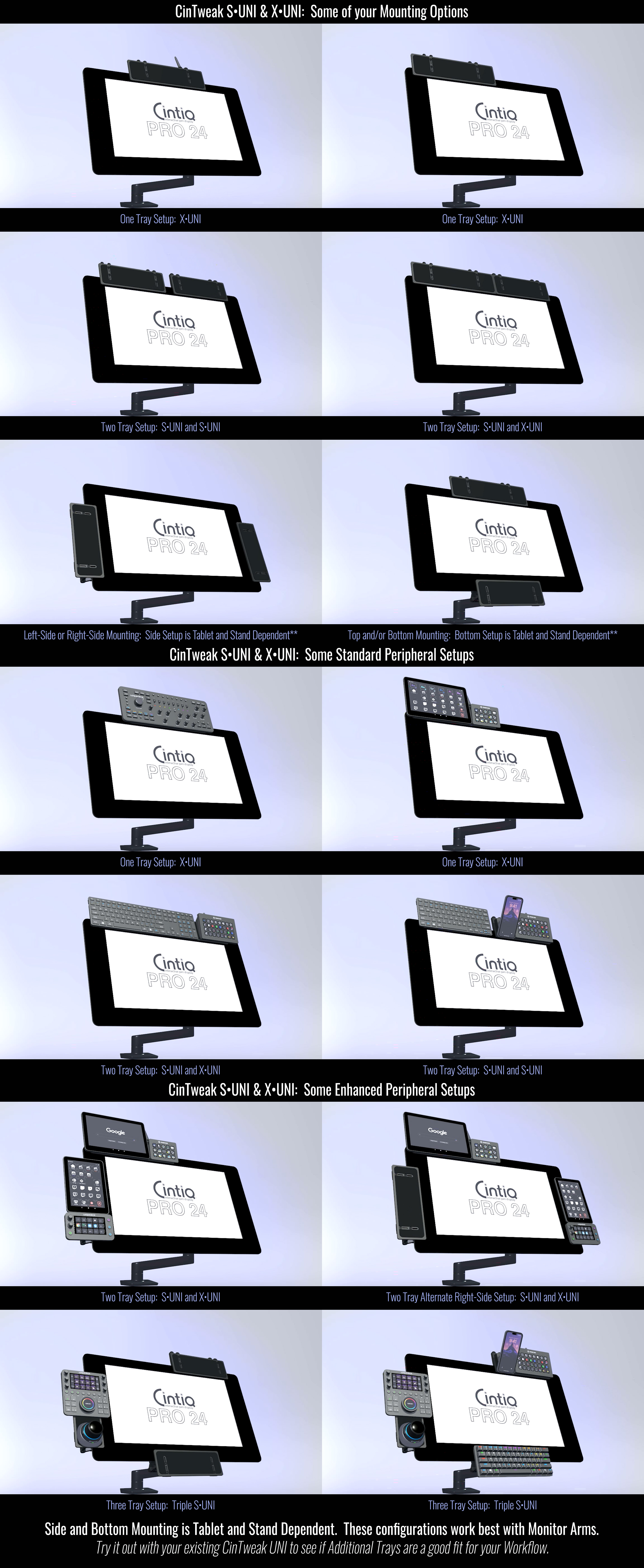 CinTweak - Standard Keyboard Trays for Interactive Pen Displays